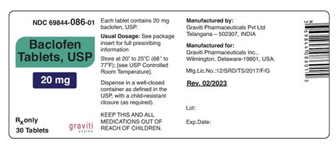 Baclofen By Graviti Pharmaceuticals Private Limited Baclofen Tablet