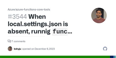 When Ttingsjson Is Absent Runnig `func Host Start` Does Not