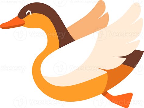 Hand Drawn Farm Duck In Flat Style 27764279 Png
