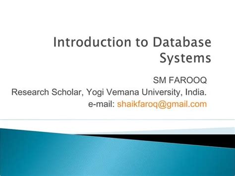 Introduction To Database Ppt Databases Computer Software And Applications