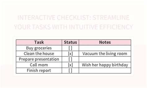 Interactive Checklist Streamline Your Tasks With Intuitive Efficiency