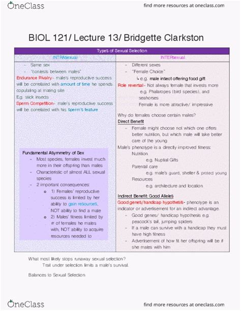 Biol 121 Lecture Notes Fall 2018 Lecture 13 Natural Selection