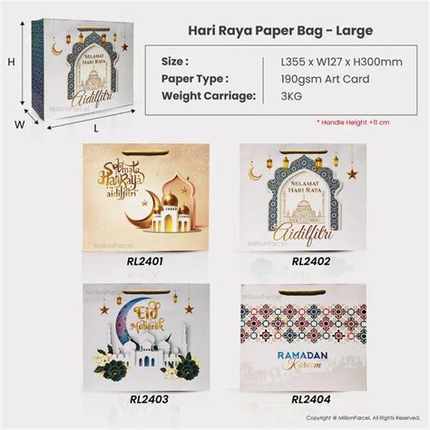 Hari Raya Paper Bag Raya Festive Twisted Bag Millionparcel