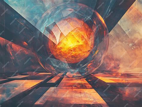 Convergence Of Light Abstract Geometric Symphony Premium Ai Generated