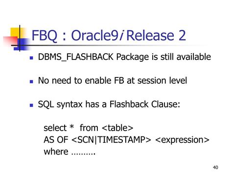 Ppt Understanding Oracle9 I Automatic Undo Management And Flashback