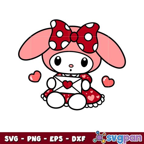 My Melody Love Letter Svg Hello Kitty Valentine Sanrio Svg Svgpan