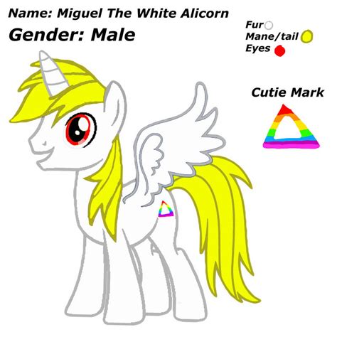 Miguel The White Alicorn Reference Sheet By Geoffreysambursky1 On