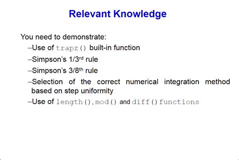 Write A MATLAB Function That Will Integrate Chegg