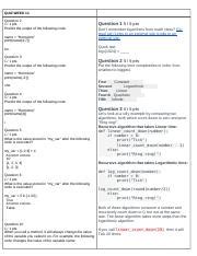 CISC 108 Bart FINAL EXAM NOTES Docx QUIZ WEEK 11 Question 2 1 1 Pts