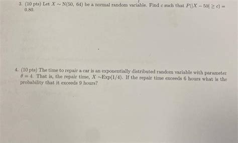 Solved 3 10pts Let X∼n5064 Be A Normal Random
