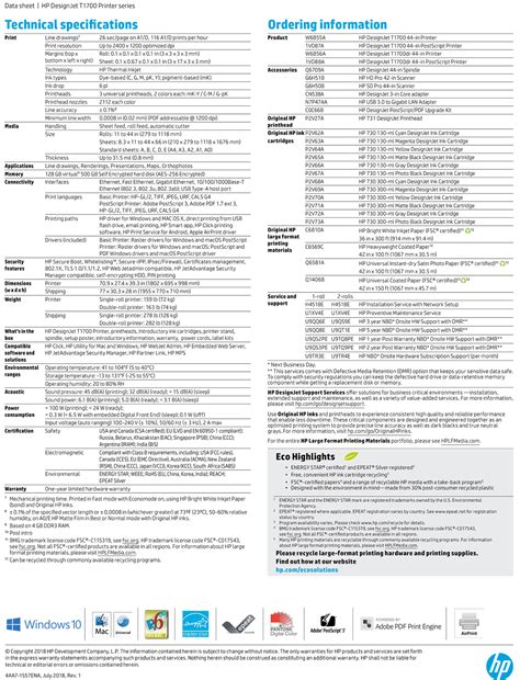 เครื่องพิมพ์แปลน Cad Gis Hp Designjet รุ่น T1700 Printer 44 นิ้ว