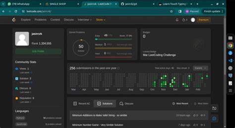 Muhammed Jasir Ck On Linkedin 🚀 Excited To Share That Ive Recently Completed 50 Leetcode Tasks 💻