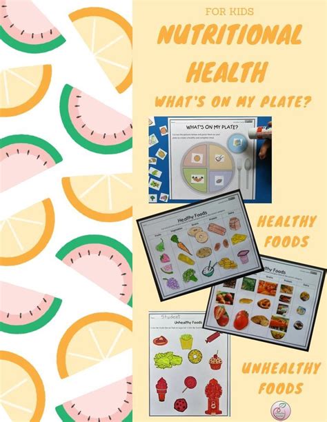 Nutritional Health Worksheets Whats On My Plate Happy Students