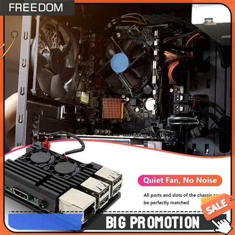 เคสอลูมิเนียม พร้อมพัดลมระบายความร้อน แบบคู่ สําหรับ raspberry pi 3