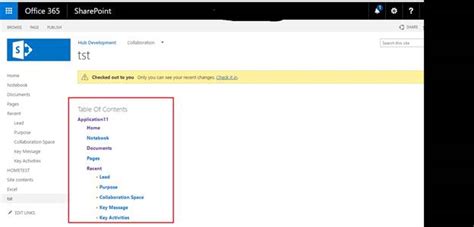 Add Table Of Contents Webpart In Sharepoint Online Site