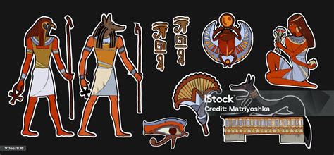 Patch Mode Mesir Kuno Firaun Dewa Mesir Anubis Ra Stickers Bercak Dalam