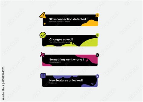 Pop Up Notification Icon Flash Message Popup Window Ui Design With