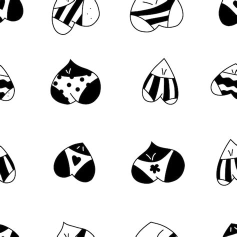 Nalgas Corazón De Patrones Sin Fisuras Doodle Tope Bodypositive Caderas