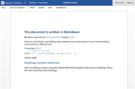 Generate A Word Document From Markdown On Os X