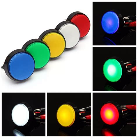 NEUFU Bouton Arcade Vidéo Jeu Joueur Push Bouton Poussoir 12V LED Lumière 60MM Round Jaune