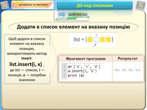 Дії над списками у мові програмування Python