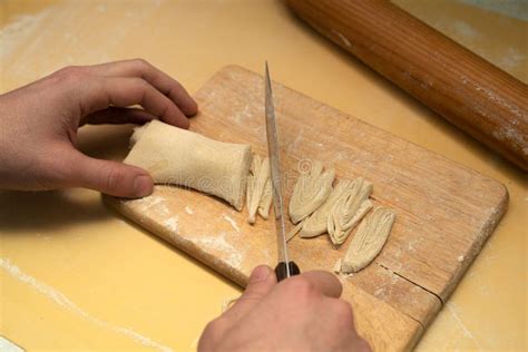 Cooking Homemade Noodles Stock Image Image Of Recipe 239403343