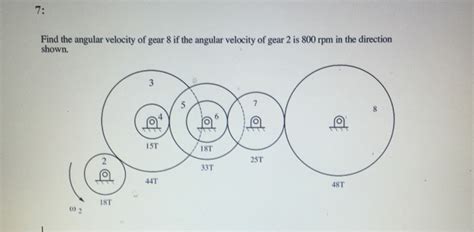 Solved Find The Angular Velocity Of Gear 8 If The Angular