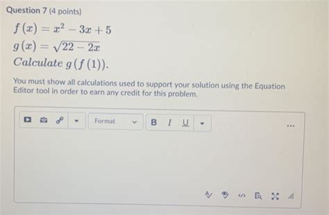 Solved Question 7 4 Points F X X2 3x 5 G X V22 Chegg