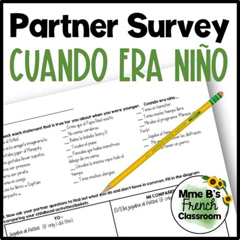 Spanish Imperfect Tense Partner Survey By Mme Bs French Classroom