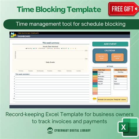Excel Template Time Blocking Calendar Template Excel Free 12 In 1