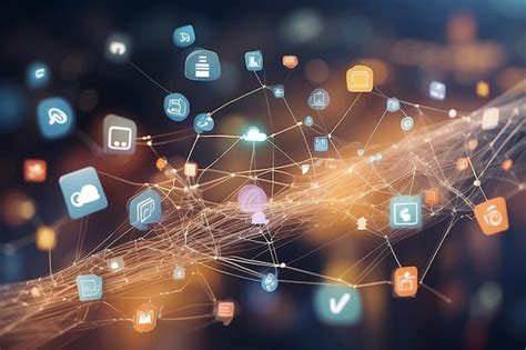 Premium Photo Animation Of Network Of Communication Icons Over