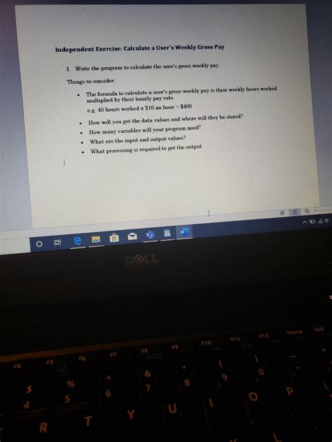 Solved Independent Exercise Calculate A Users Weekly Gross