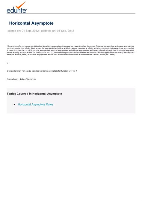 Horizontal Asymptote Pdf