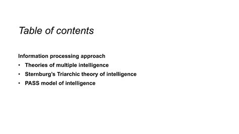 Intelligence Theories Information Processing Approach Pptx
