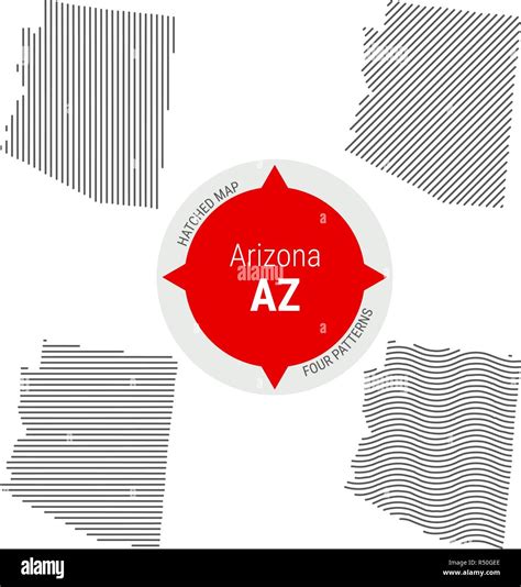 Hatched Pattern Vector Map Of Arizona Stylized Simple Silhouette Of
