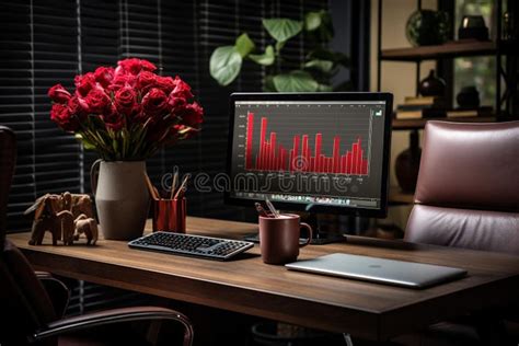 A Close Up Shot Of A Computer Screen Displaying Data And Graphs Stock Illustration