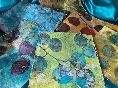 Gelli Prints With Leaves Leaf Prints On Gelli Plate Botanical Gelli