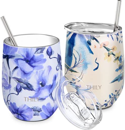 Thily Stainless Steel Insulated Wine Tumbler Stemless Wine