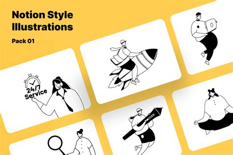 Notion Style Business Illutrations Illustration Pack 6 Business
