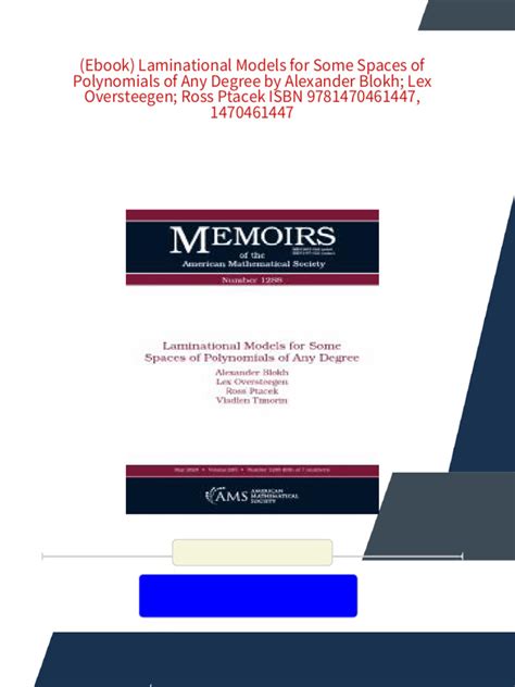 Ebook Laminational Models For Some Spaces Of Polynomials Of Any