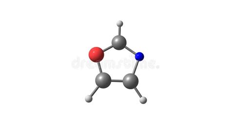 Oxazole Molecular Structure Isolated On Black Stock Illustration