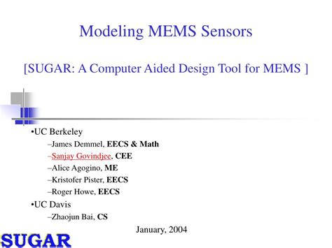 Ppt Modeling Mems Sensors Sugar A Computer Aided Design Tool For Mems Powerpoint