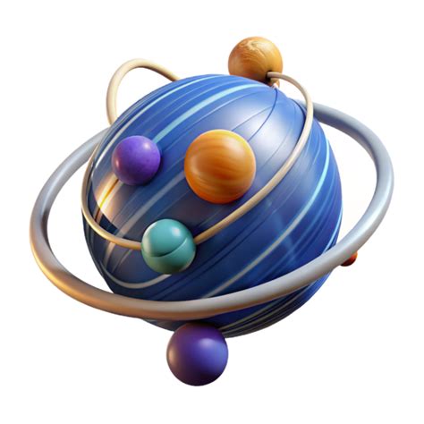 Abstract Planetary System Colorful Orbits Celestial Bodies 56552012 Png