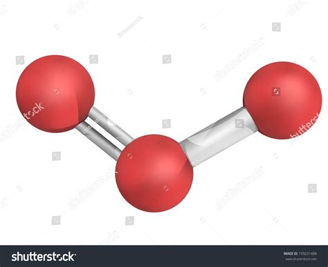Ozone Trioxygen O3 Molecule Chemical Structure Stock Illustration