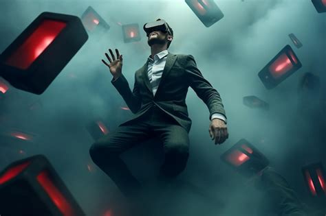 Premium AI Image A Man Wearing A Vr Headset