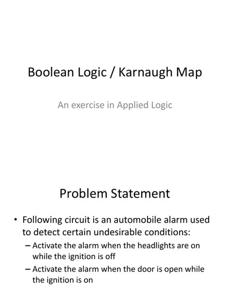 boolean logic karnaugh map an exercise in applied logic pdf