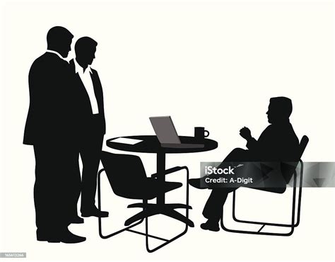 Diskusi Vector Siluet Ilustrasi Stok Unduh Gambar Sekarang Berdiri Posisi Fisik Bicara