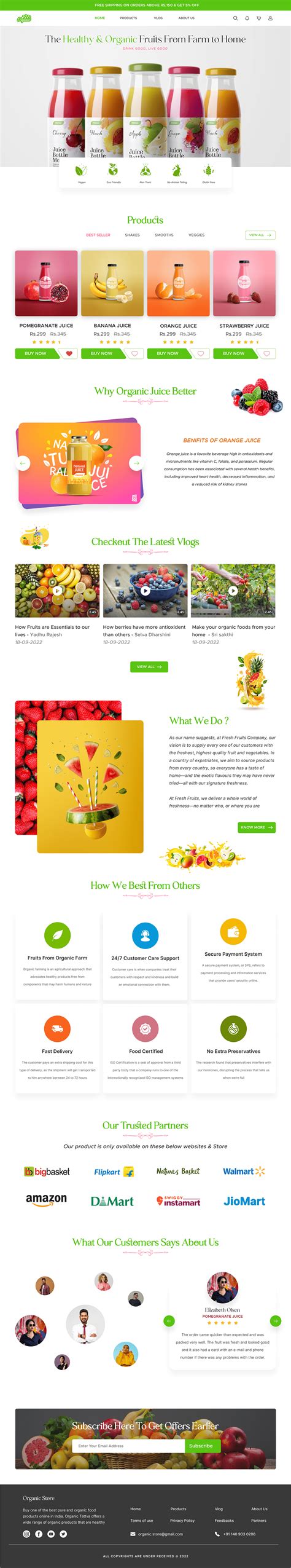 Fruit Juice Website Behance