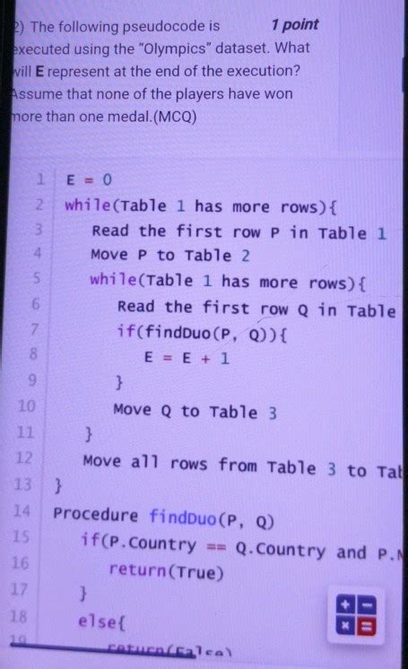 2 The Following Pseudocode Is 1 Point StudyX