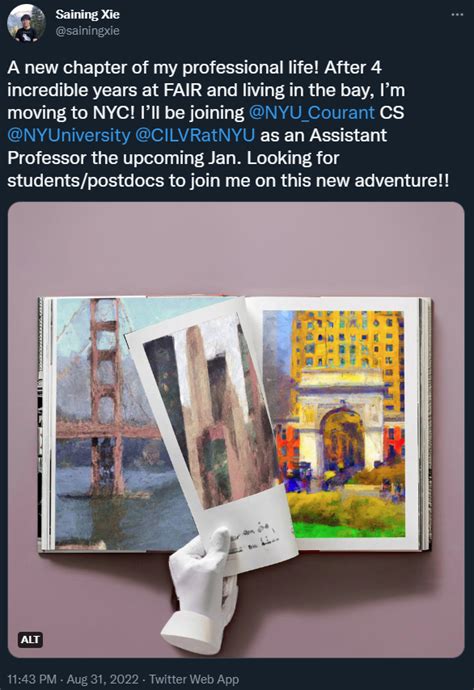 ResNeXt一作谢赛宁将从Meta离职加入纽约大学任助理教授 智源社区